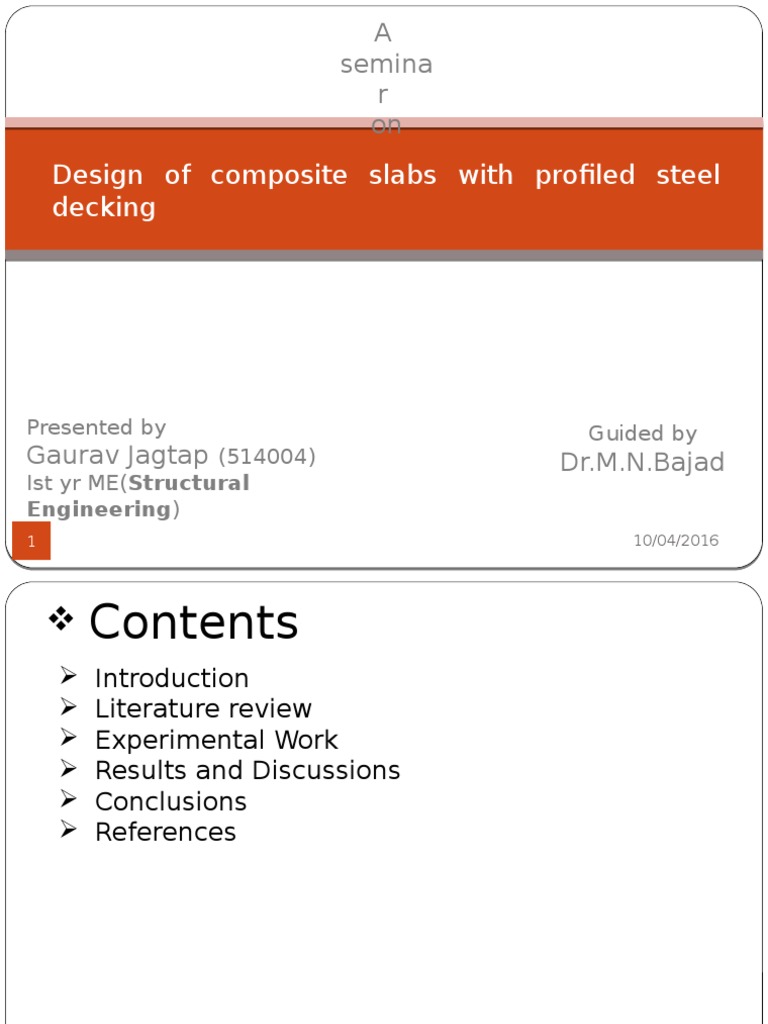 Design of Composite Slabs With Profiled Steel Decking | PDF | Concrete ...
