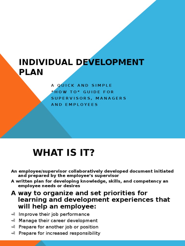 Individual Development Plan | PDF | Performance Appraisal | Competence ...