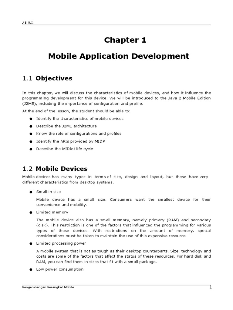 Mobile Application Development: 1.1 Objectives | Download Free PDF ...