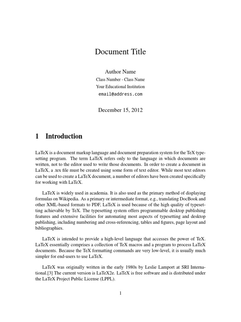 LATEX Example | PDF | Application Software | Typography