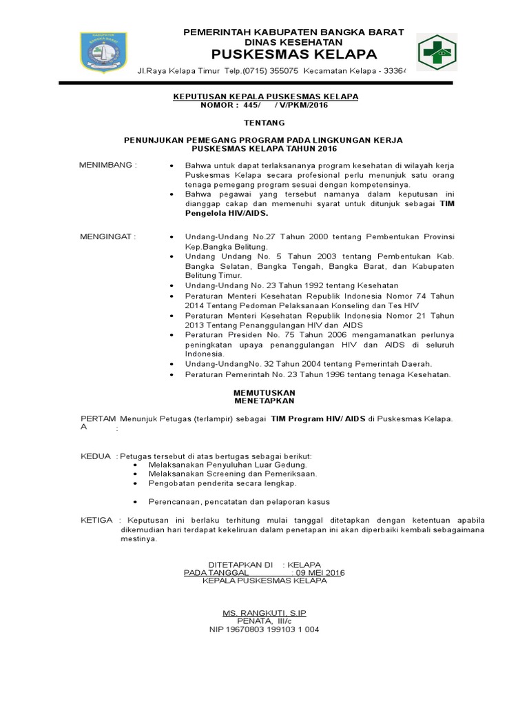 SK TIM HIV AIDs | PDF | Kesehatan Holistik | Sains & Matematika