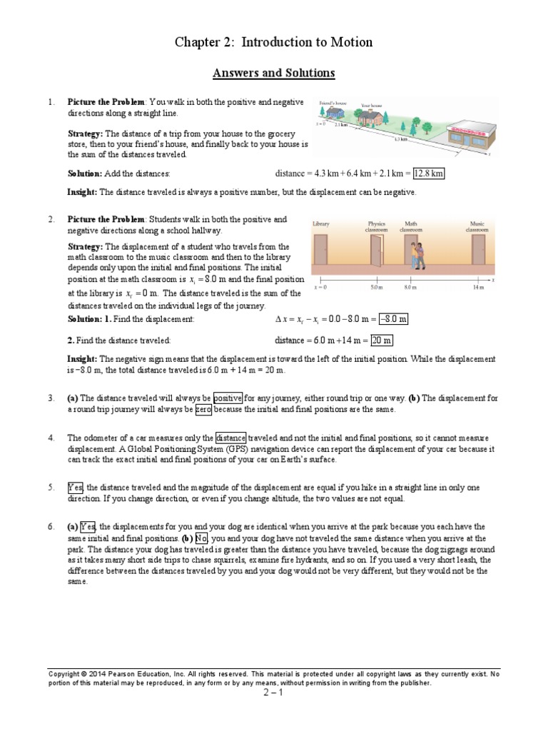 CH 2 Solutions - Walker Physics | PDF | Velocity | Speed