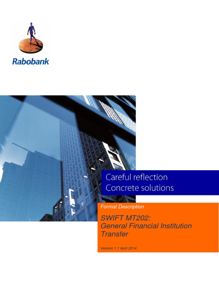 Formaatbeschrijving MT202 SWIFT FIN | PDF | Specification (Technical ...