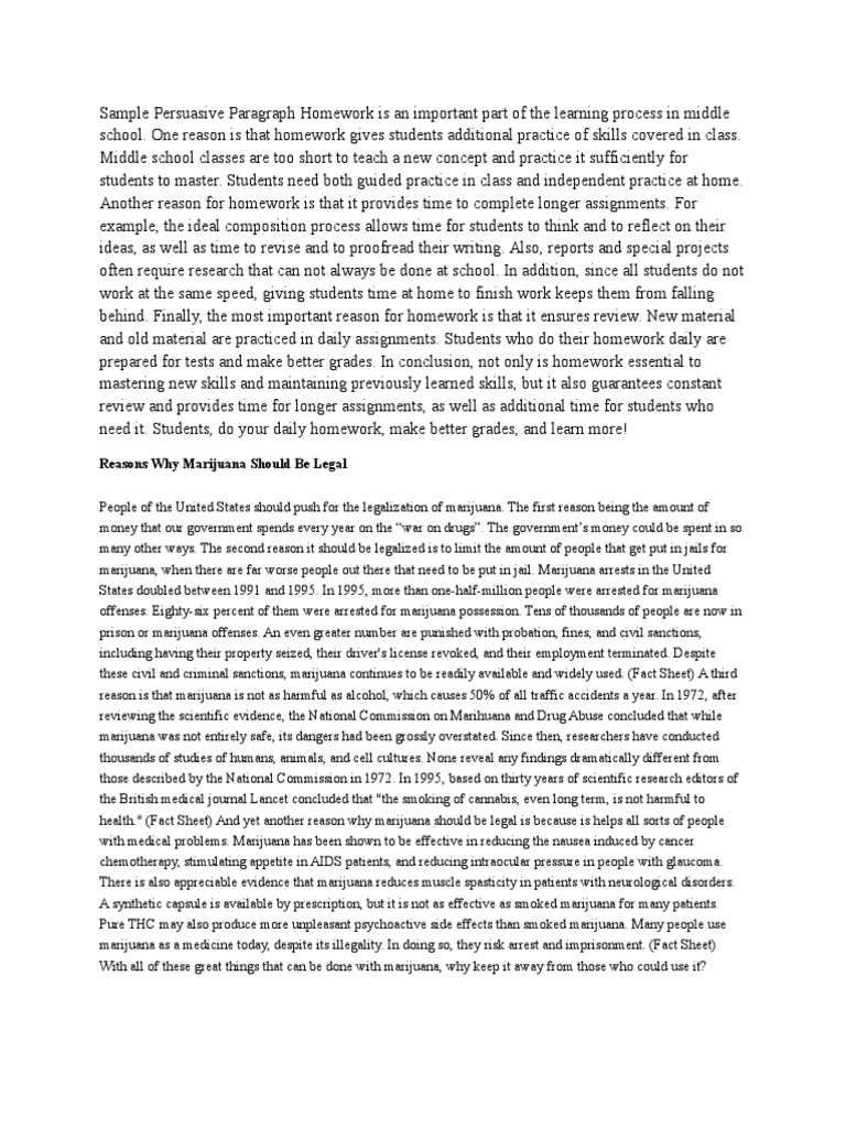 Reasons to Legalize: A Persuasive Argument for the Legalization of ...