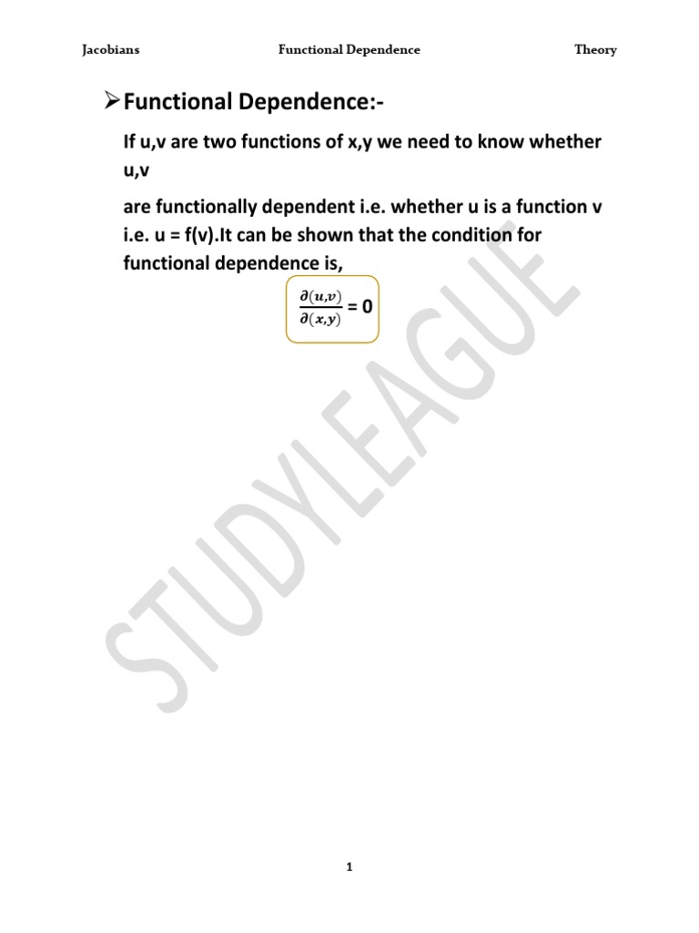 Functional Dependence in Jacobians | PDF | Science & Mathematics