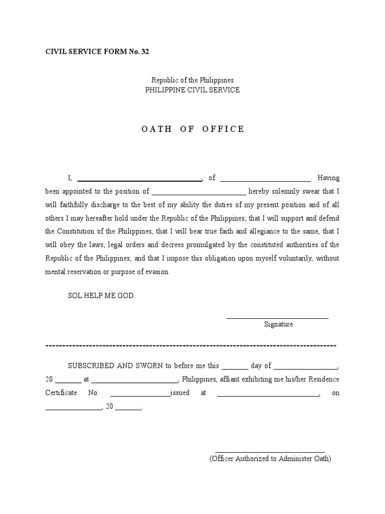 Civil Service Form No | PDF