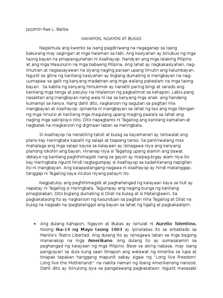 Kahapon, Ngayon at Bukas | PDF