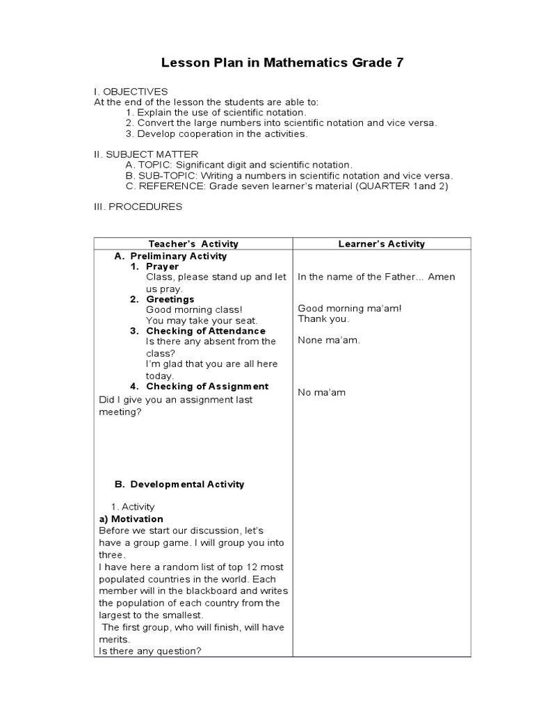 Lesson Plan in Mathematics Grade 9jenchen New | PDF | Lesson Plan ...