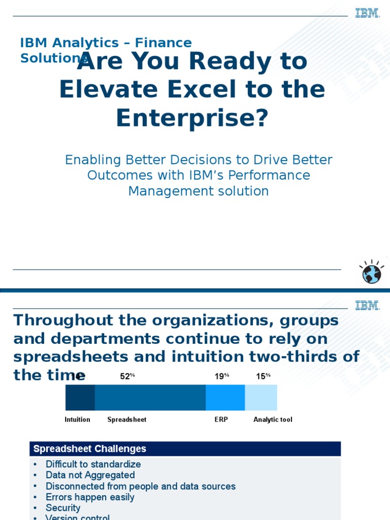 IBM Analytics – Finance Solutions: Elevate Excel to the Enterprise ...