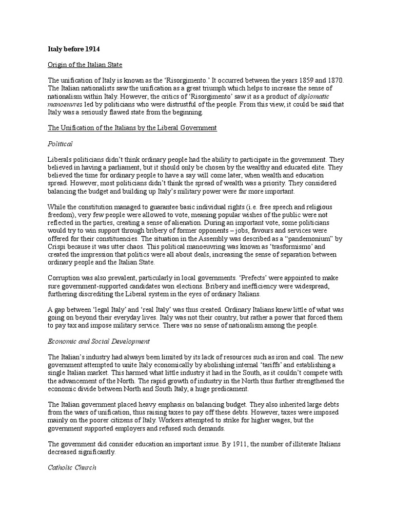 Mussolini's Rise Amidst Italy's Turmoil | PDF | Kingdom Of Italy ...