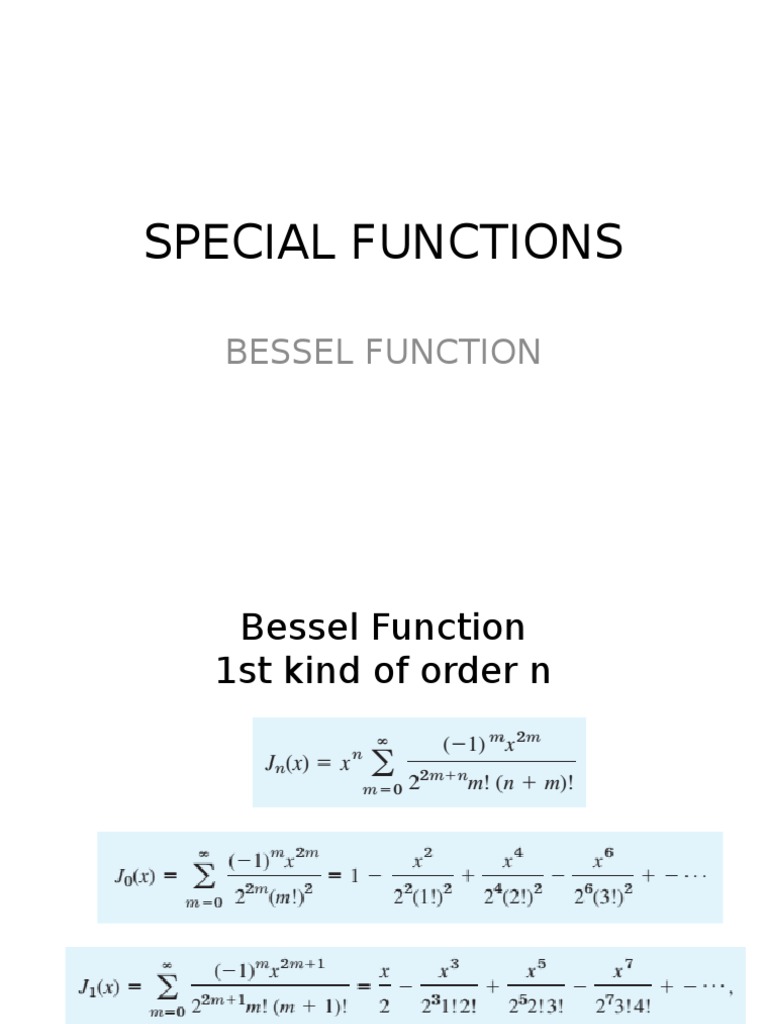 Special Functions: Bessel Function | PDF | Science & Mathematics ...