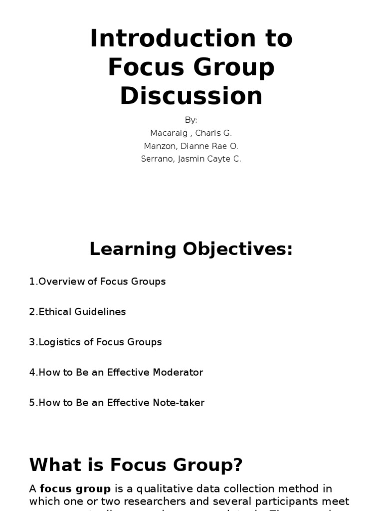 Effective Focus Group Moderation Guide | PDF | Focus Group | Internet Forum