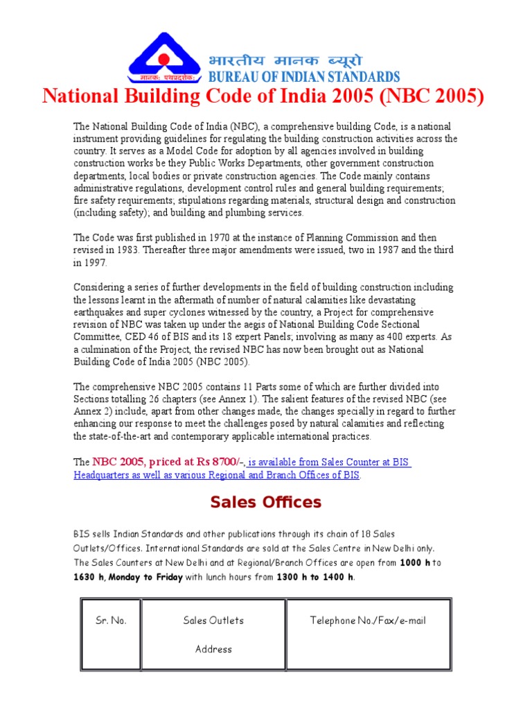 National Building Code of India 2005 | PDF | Building Code | Concrete
