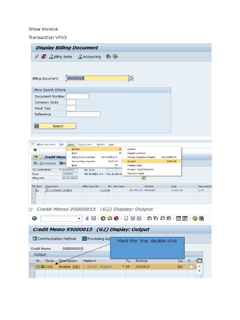Show Invoice Transaction VF03 | PDF