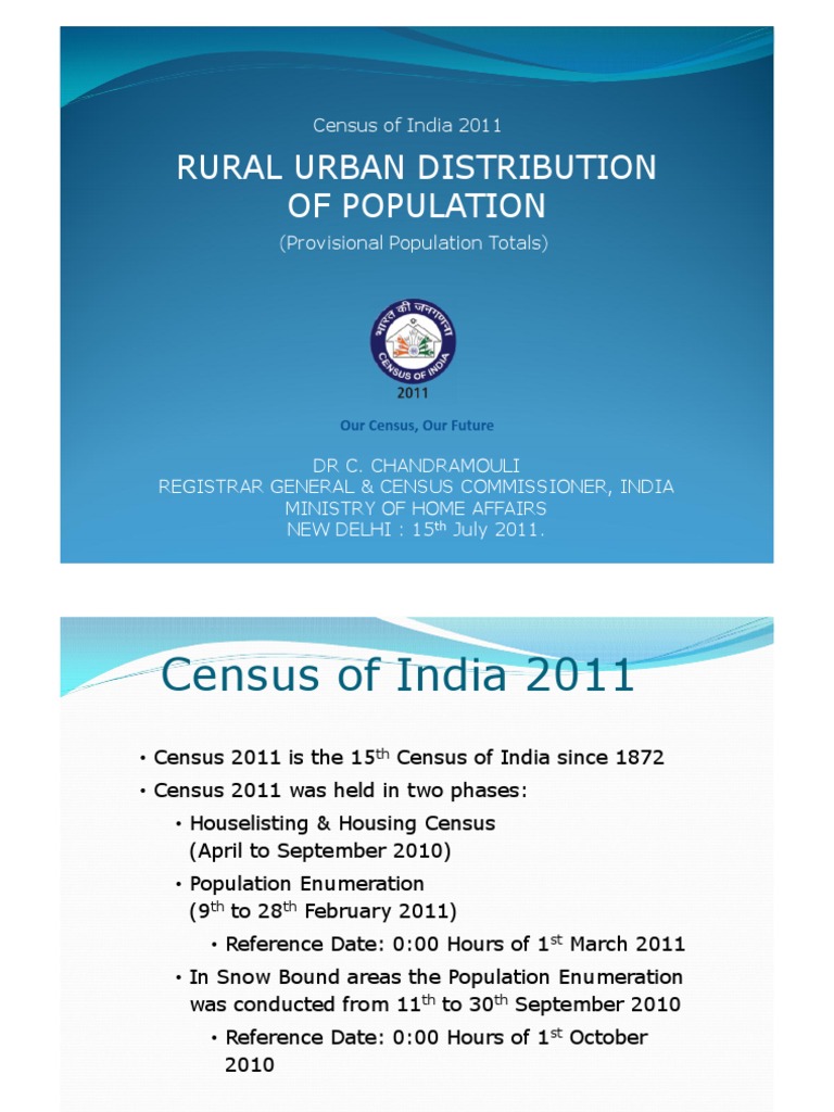 Rural Urban Census 2011 | PDF | Literacy | Demographics Of India