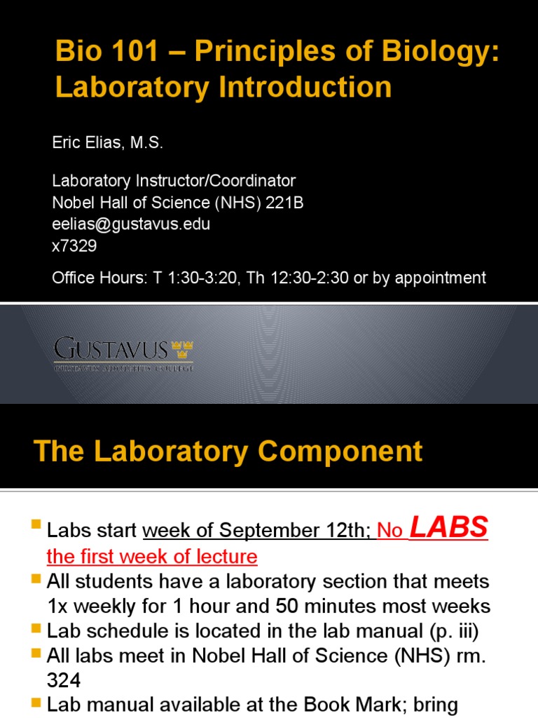 Bio 101 Laboratory Introduction | PDF | Laboratories | Science