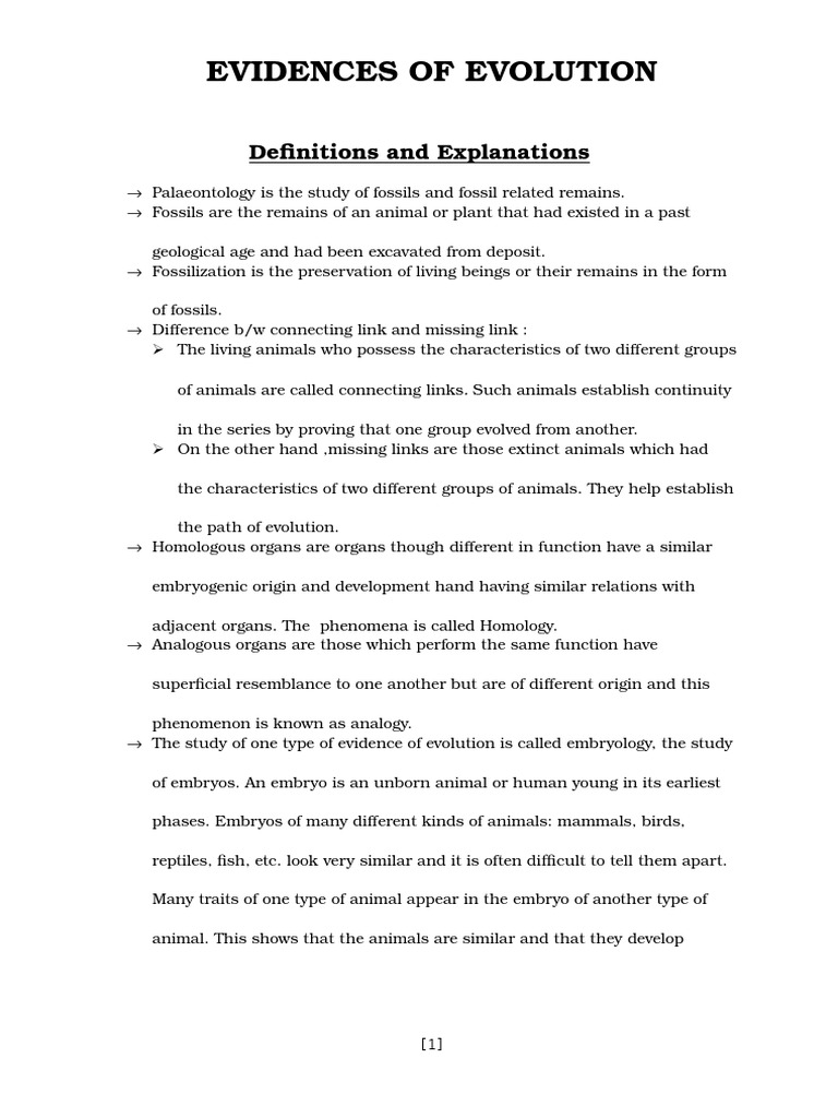 Evidences of Evolution | PDF | Organisms | Homology (Biology)