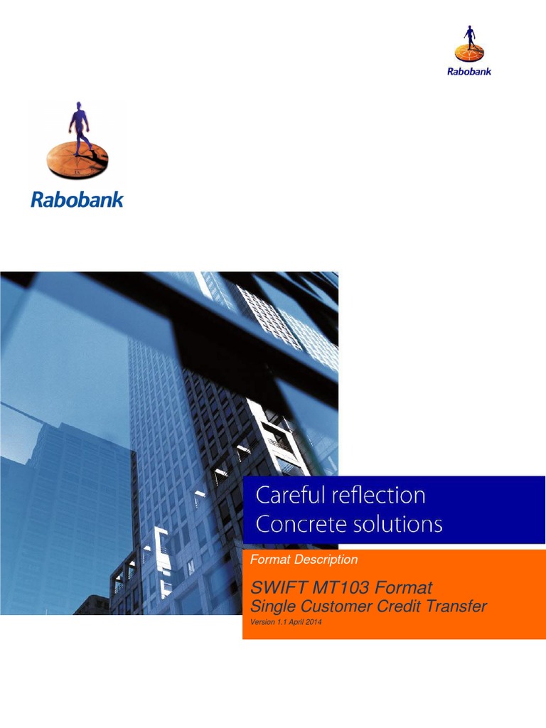 SWIFT MT103 Format Specifications | PDF | Specification (Technical ...