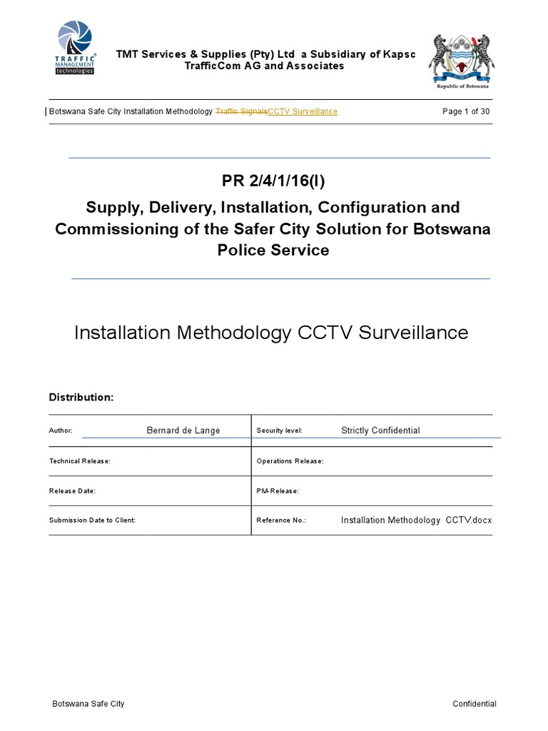 Installation Methodology CCTV Surveillance | PDF | Traffic Light | Traffic