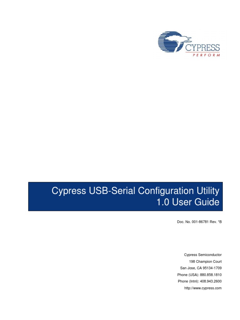 Cypress USB-Serial Configuration Utility User Guide | PDF | Device ...