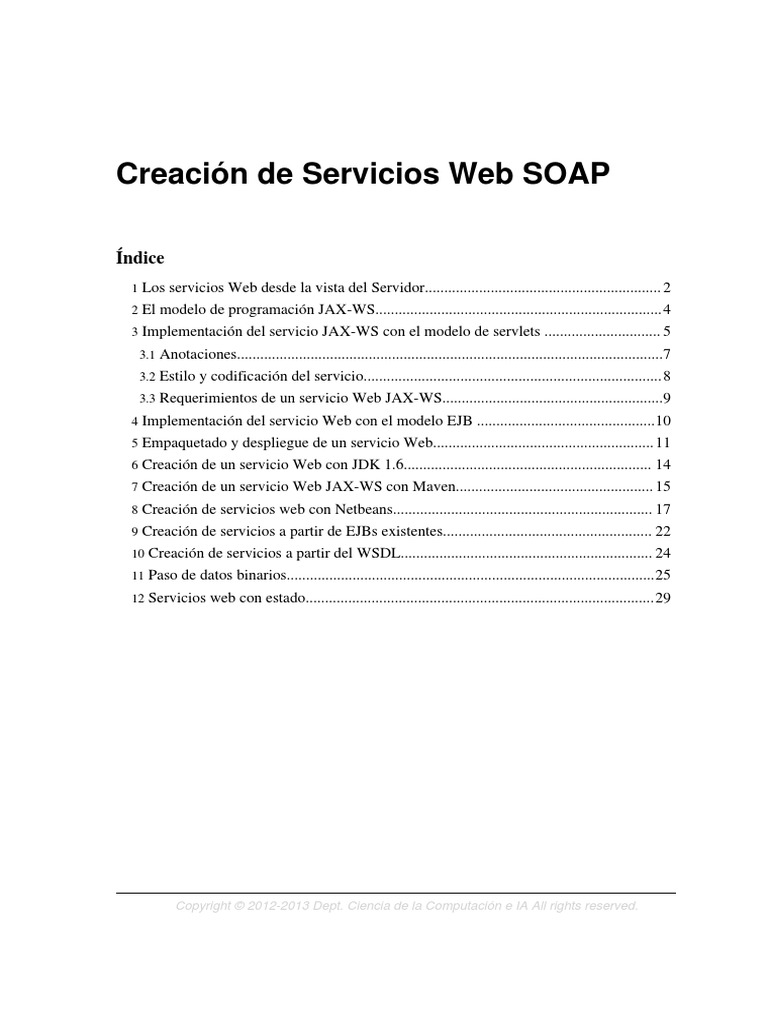 Creación de Servicios Web SOAP | PDF | Jabón | Enterprise Java Beans