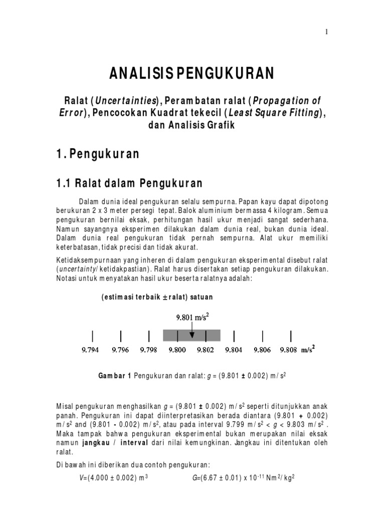 Analisis Pengukuran Ralat | PDF | Metode & Bahan Ajar