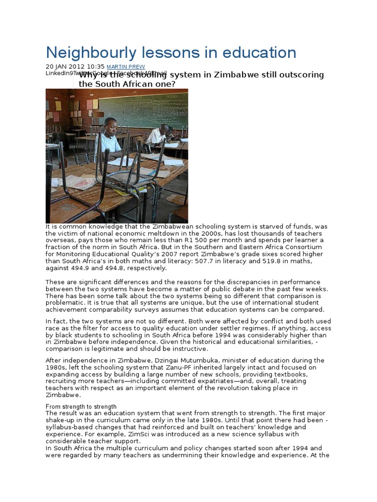 Martin Prew Zimbabwe Lessons | PDF | Zimbabwe | Apartheid