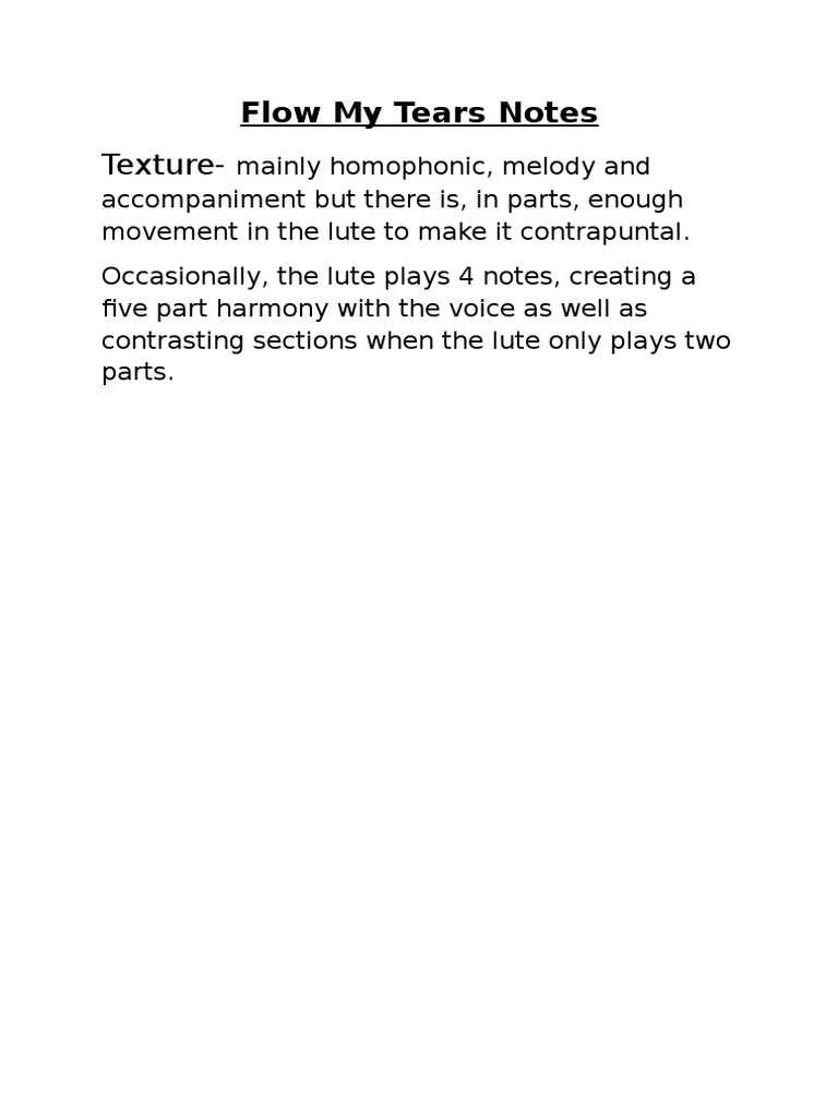 Flow My Tears Notes | PDF