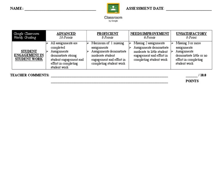 Classroom Weekly Grading | PDF | Behavior Modification | Learning