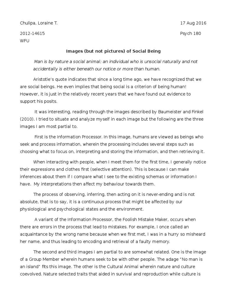 Man Is by Nature A Social Animal An Individual Who Is Unsocial ...