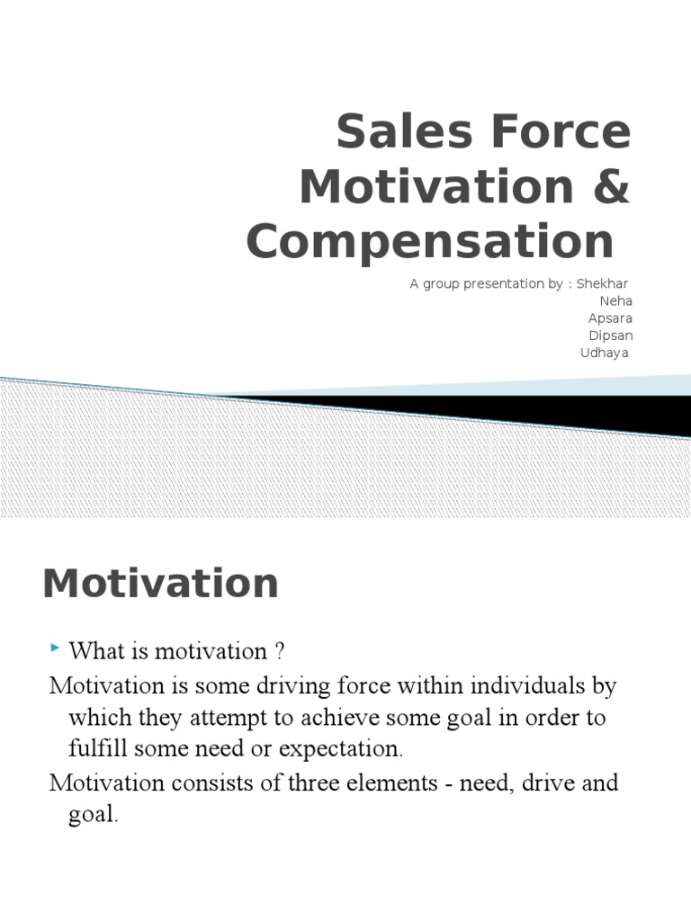 Sales Force Motivation and Compensation | PDF | Employee Benefits ... Sales Force Motivation and Compensation | PDF | Employee Benefits ...