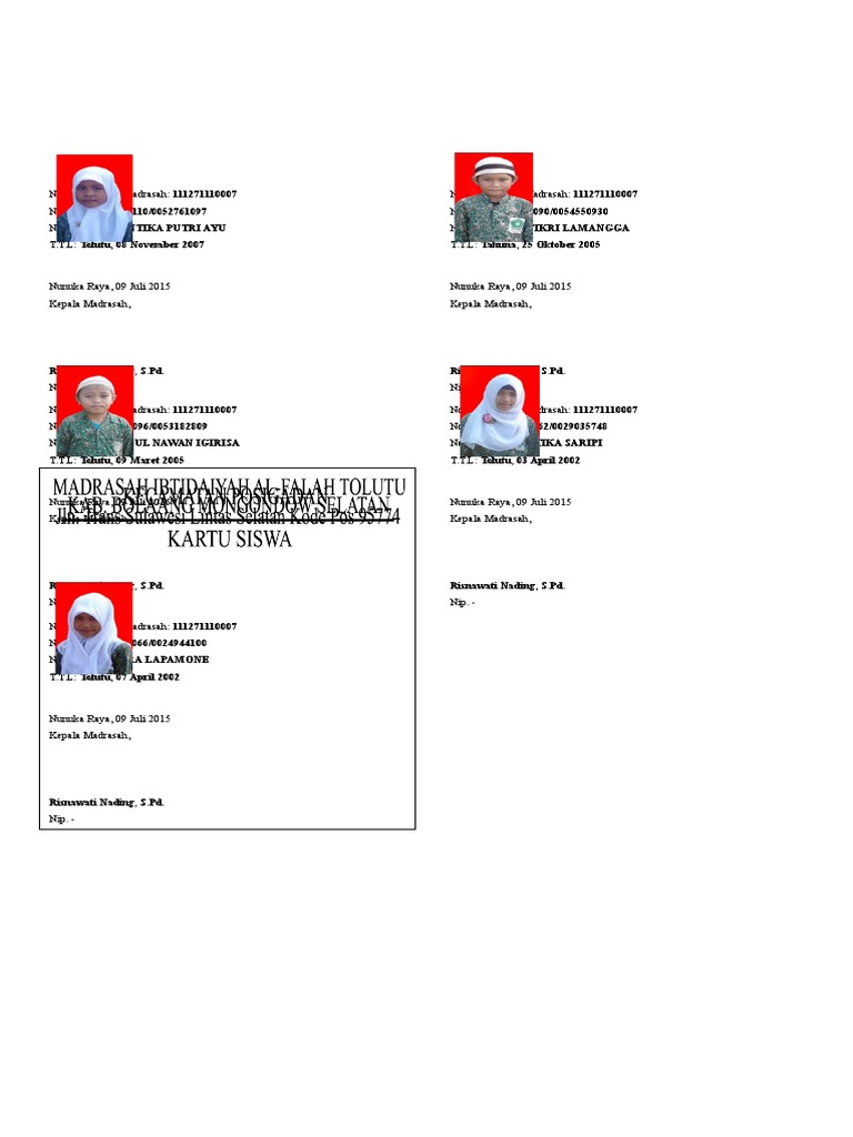 Kartu Siswa KSM | PDF