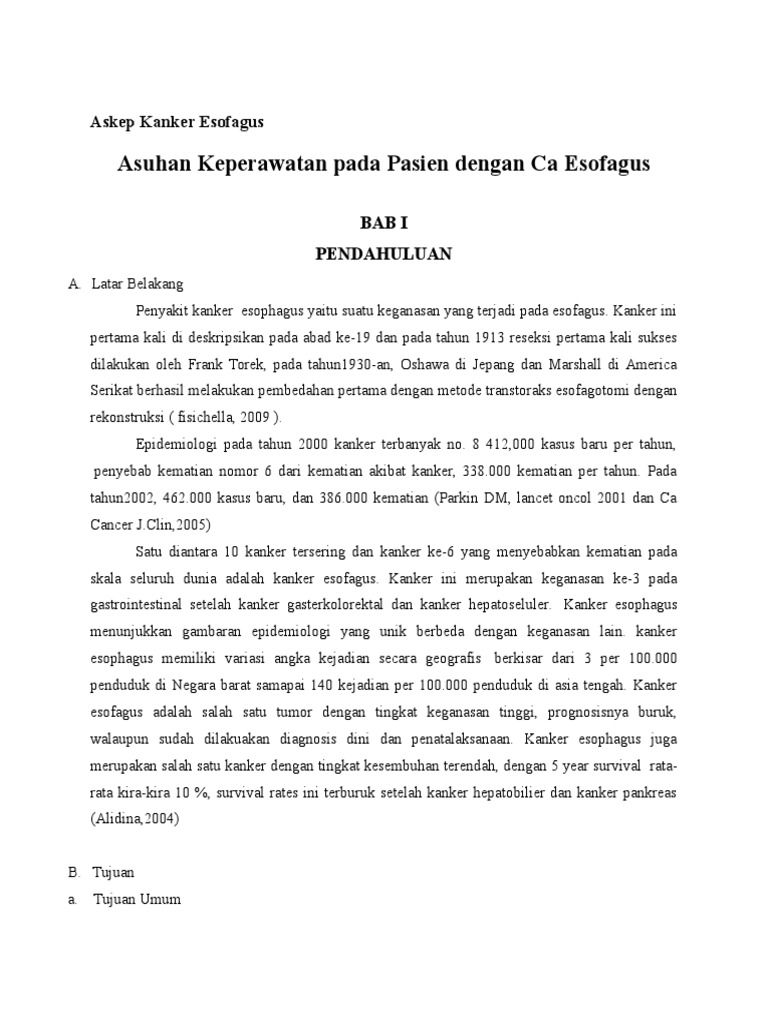 Askep Kanker Esofagus | PDF