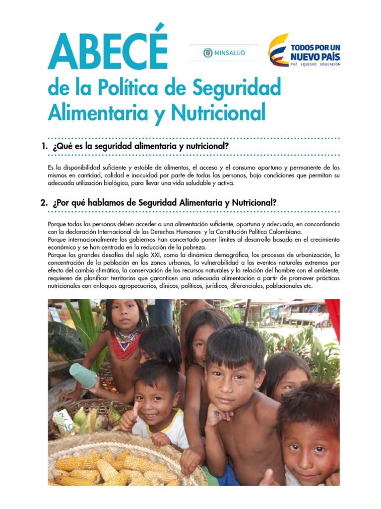 ABC Seguridad Alimentaria Nutricional PDF | PDF | Seguridad alimentaria ...