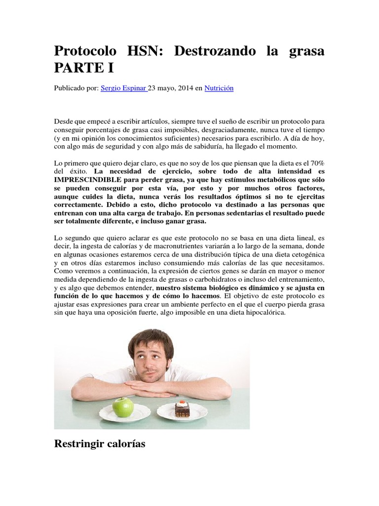 Protocolo HSN: Pérdida de Grasa Eficaz | PDF | Tejido adiposo | Lípido