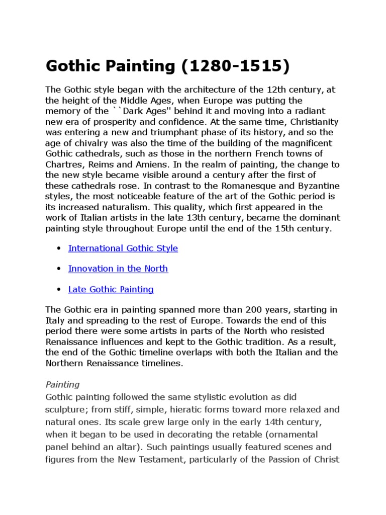 Gothic Painting (1280-1515) : International Gothic Style Innovation in ...