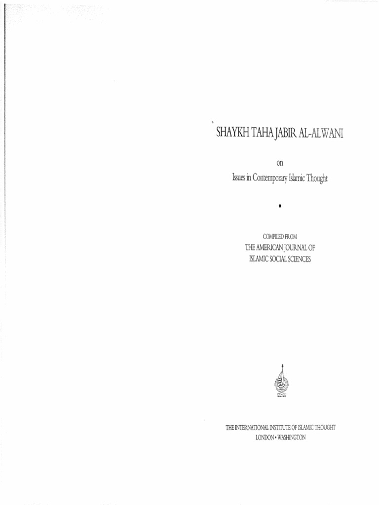 Taha Jabir Al-Alwani - Intellectual Reform | PDF | Islamic Branches ...