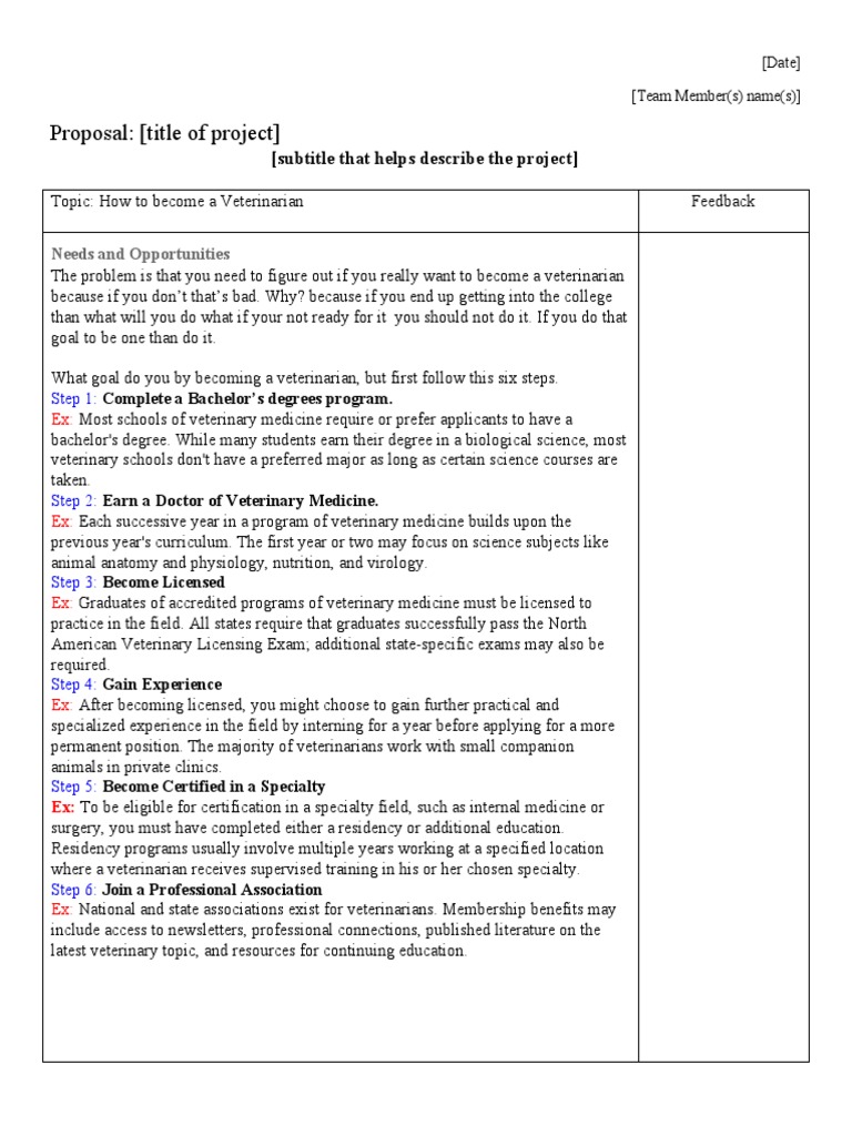 Proposal: (Title of Project) : (Subtitle That Helps Describe The ...