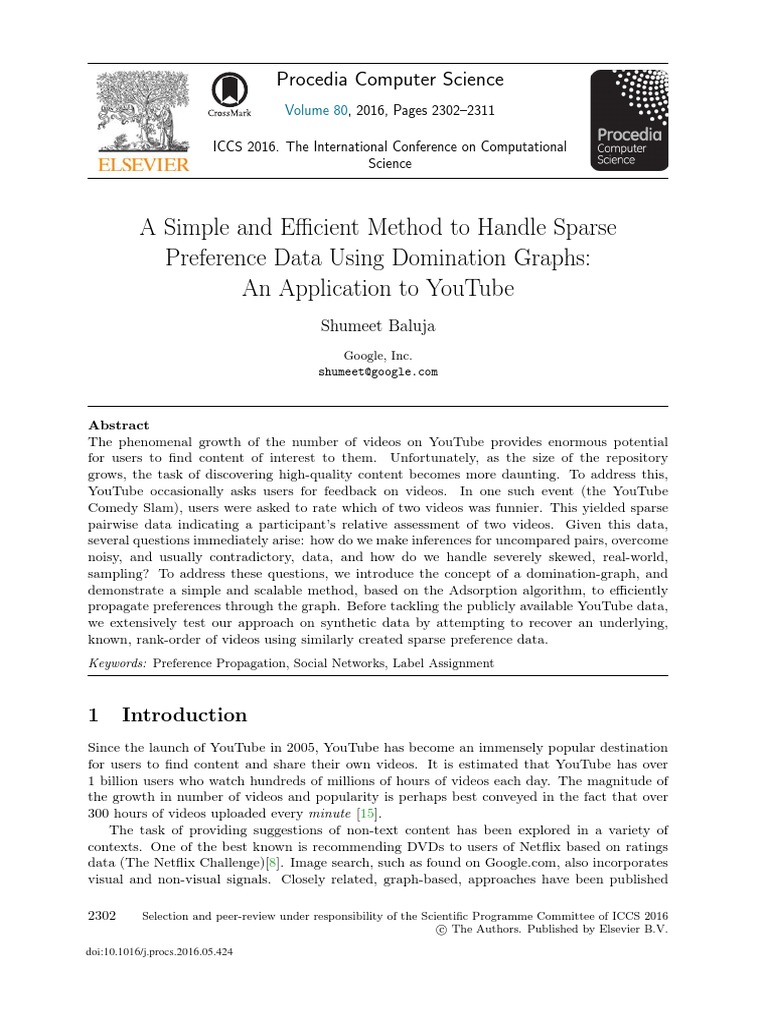 A Simple and Efficient Method To Handle Sparse Preference Data Using Domination Graphs - An ...