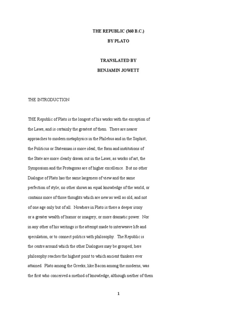 The Republic by Plato | PDF | Plato | Socrates