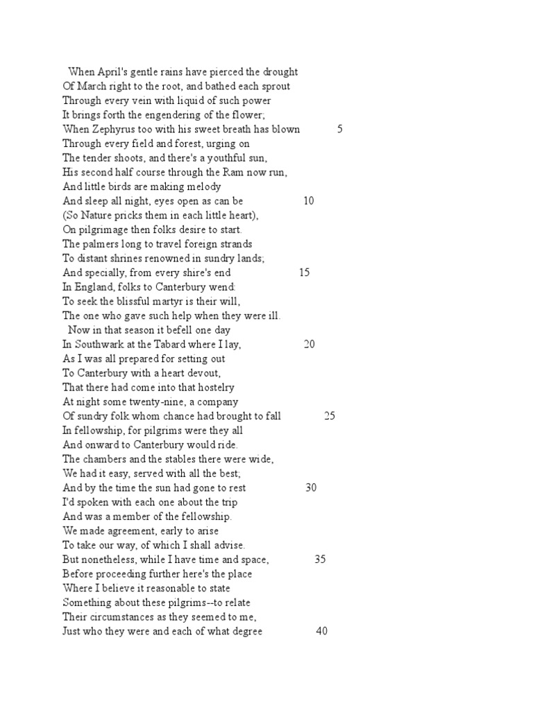 Canterbury Tales (Middle English) | PDF | Knight | Last Judgment