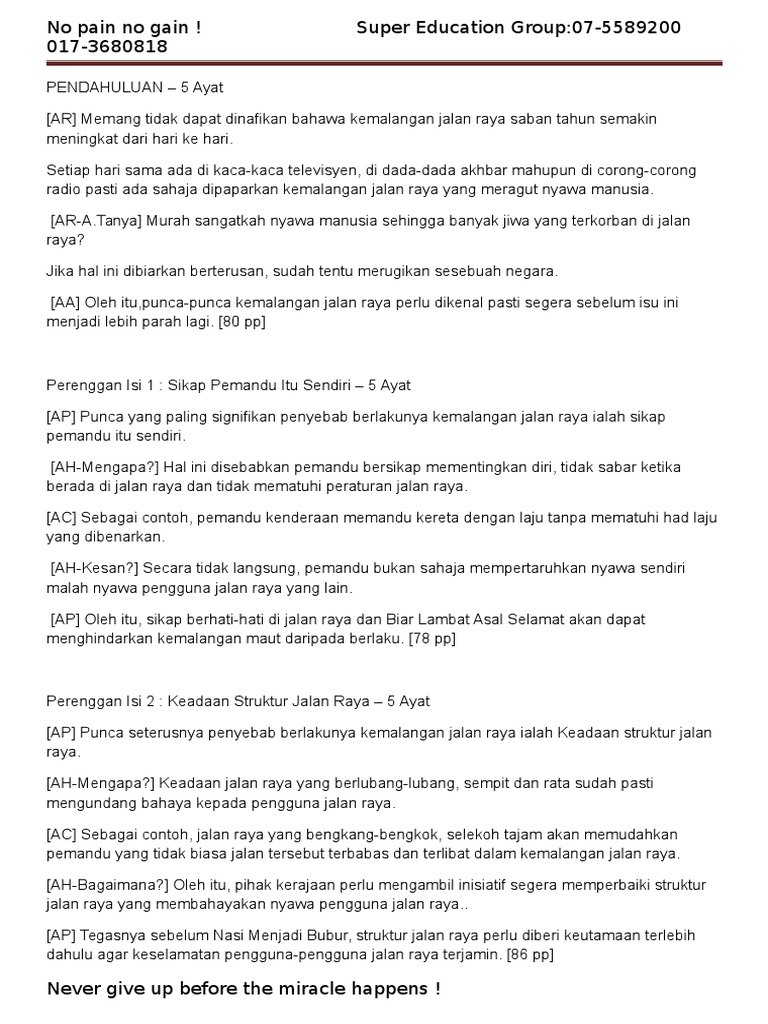 f3 Faktor Kemalangan Jalan Raya | PDF