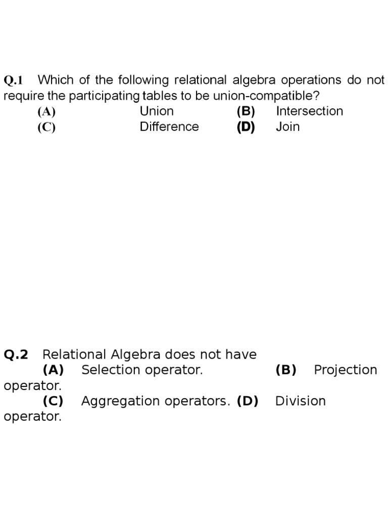 Database Management Quiz | PDF | Relational Database | Relational Model