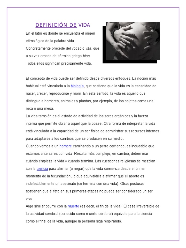 Definición de Vida | PDF | Vida | Muerte