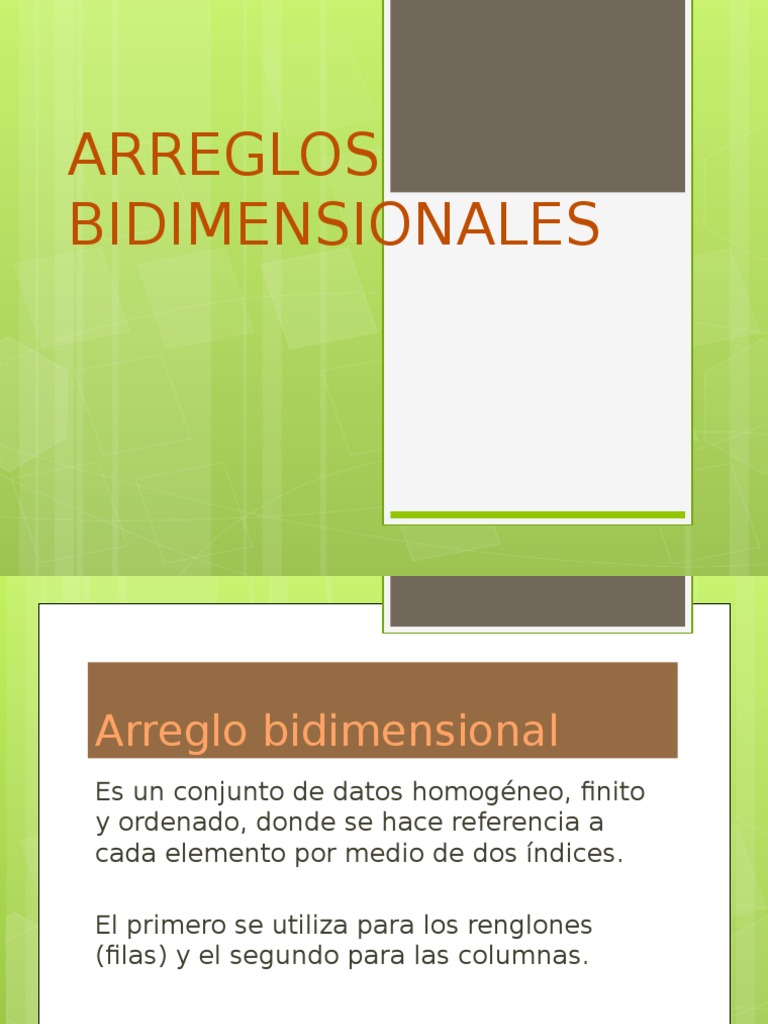Arreglos Bidimensionales | PDF | Cadena (informática) | Estructura de ...