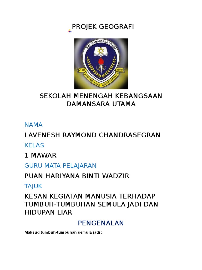 Projek Geografi | PDF