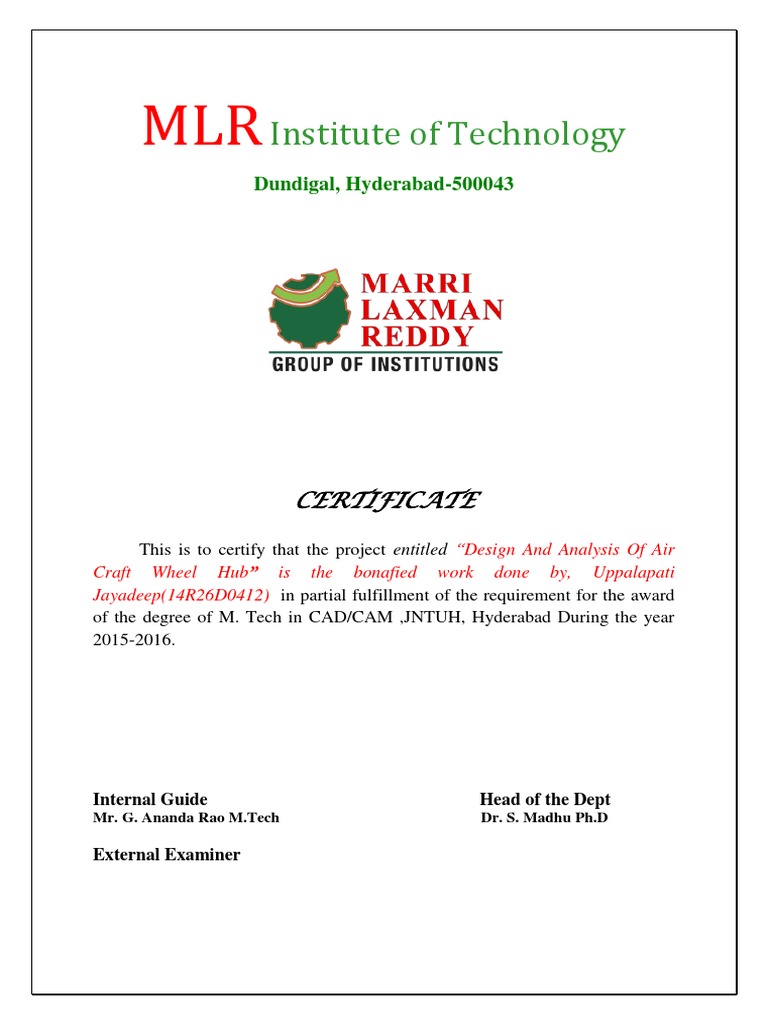 Institute of Technology: Certificate | PDF
