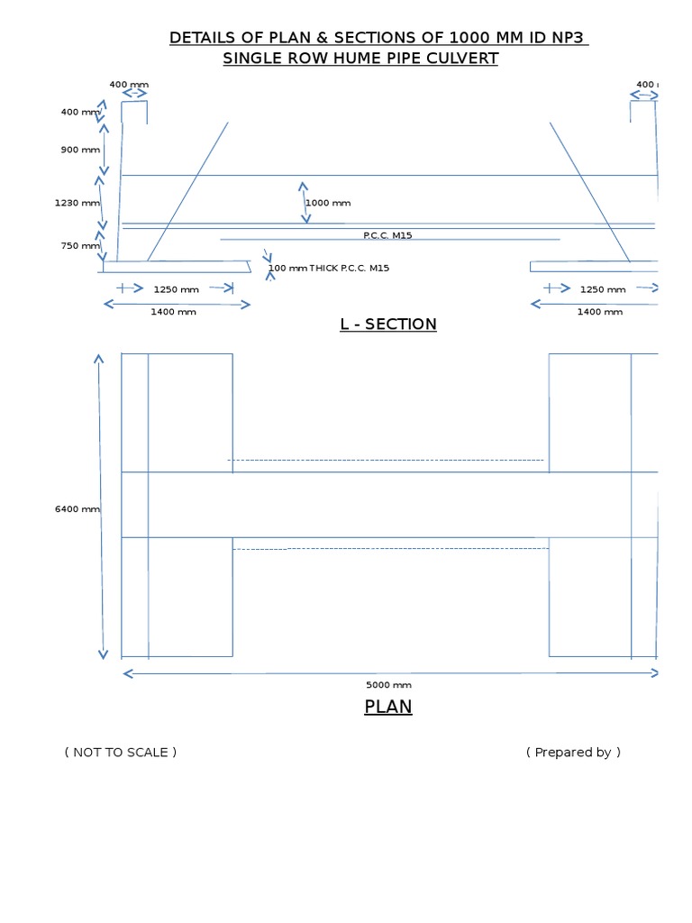 Details of Plan & Sections of 1000 MM Id Np3 Single Row Hume Pipe ...