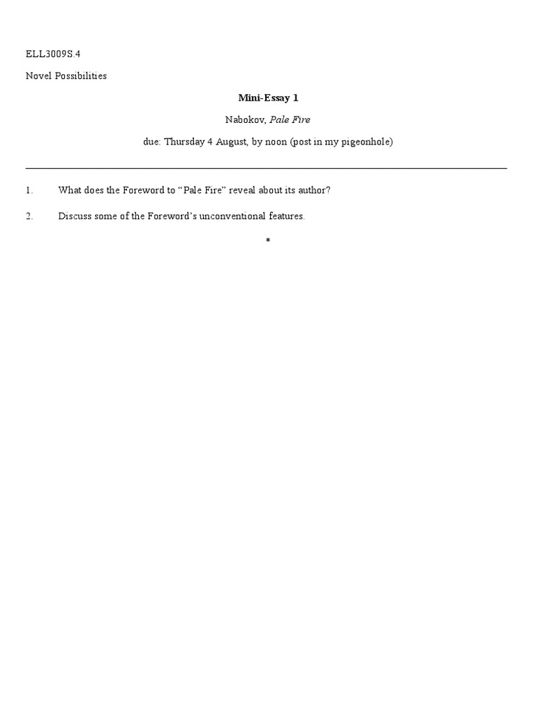 Mini-Essay 1 | PDF | Young Adult | Classics