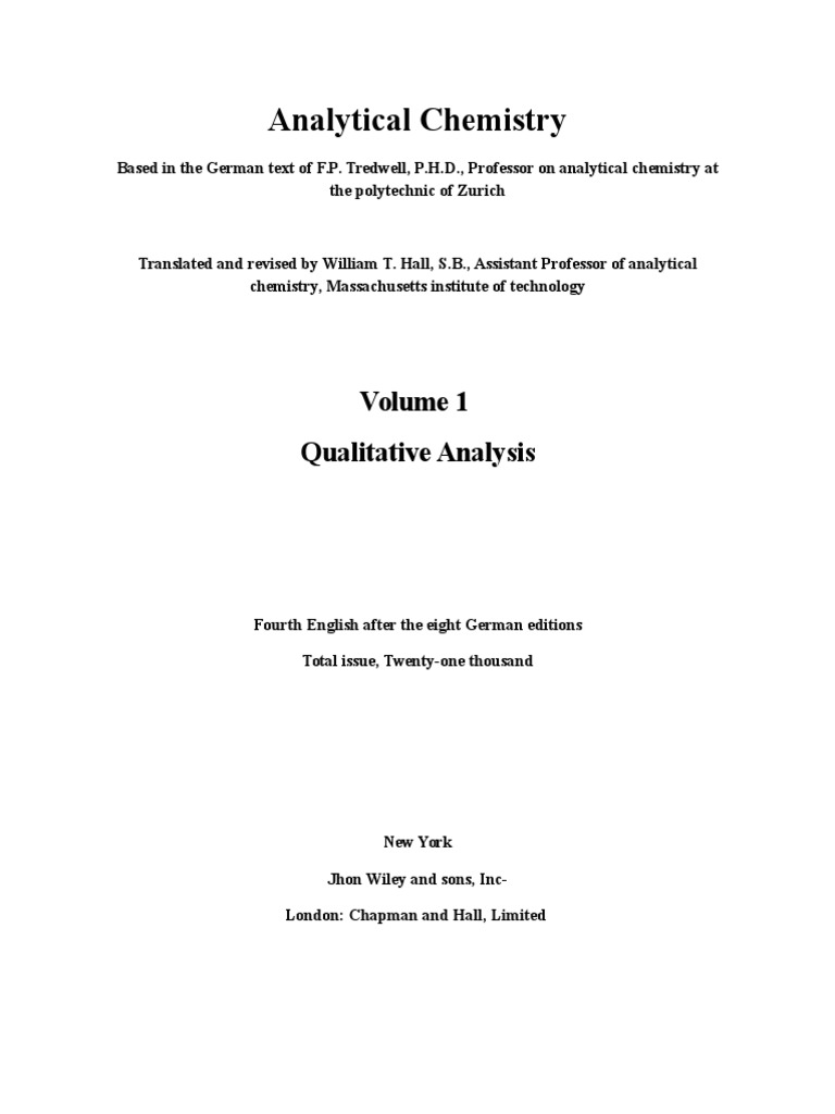 Analytical Chemistry: Qualitative Analysis | PDF
